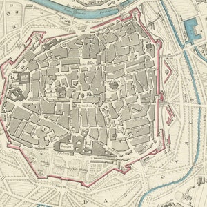 Old Map of Vienna by SDUK in 1887 - Danube River, Alte Donau, Graben ...