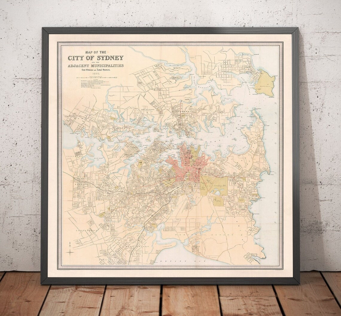 Old Map of Sydney in 1890 by Bartholomew - Port Jackson, Potts Point ...