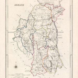 Old Map of County Armagh by Samuel Lewis, 1844: Lurgan, Portadown ...