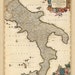 Old Map of the Kingdom of Naples, Italy by Visscher, 1690: Naples, Bari ...
