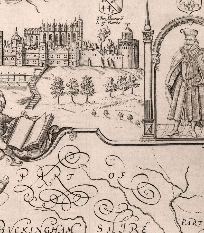 Old Map of Berkshire 1611 by Speed - Reading, Slough, Bracknell ...