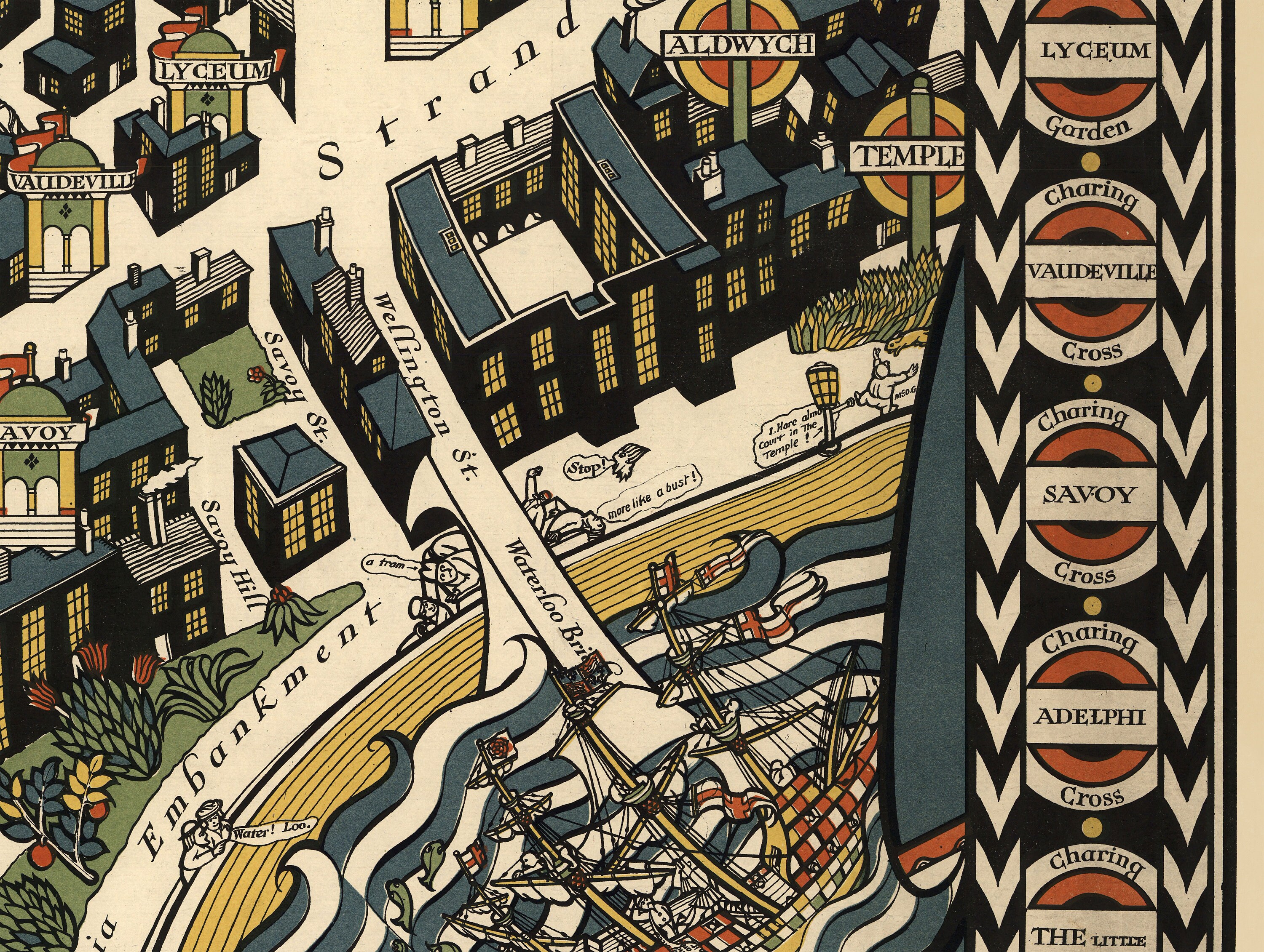 Old Map of London West End, 1915 by Gill - "theatreland" Underground ...