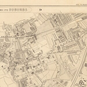 Old Map of South London, 1862 - Wandsworth, Wimbledon, Putney ...