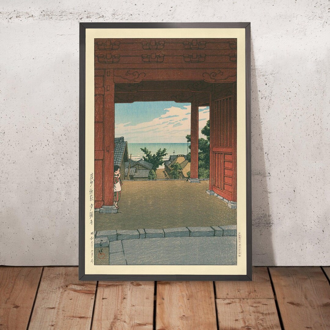 Tamon Temple at Hamahagi in Boshu by Hasui Kawase, 1935 - Etsy