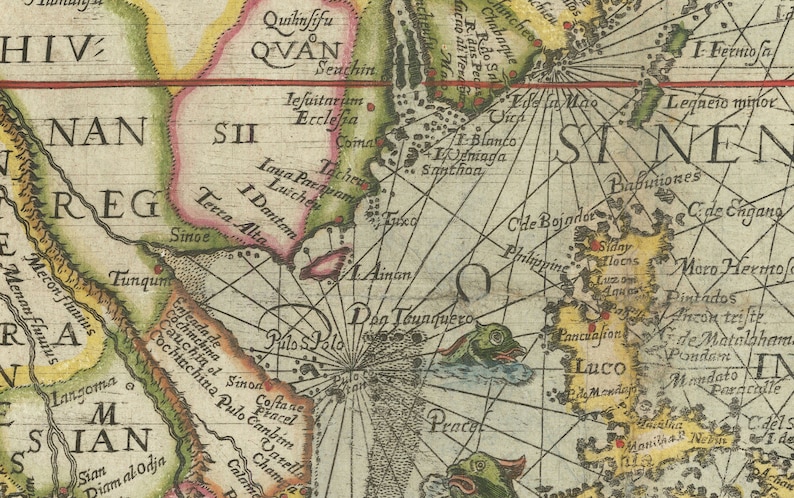 Old Spice Map of Southeast Asia, 1598 by Wolfe - Dutch East Indies ...