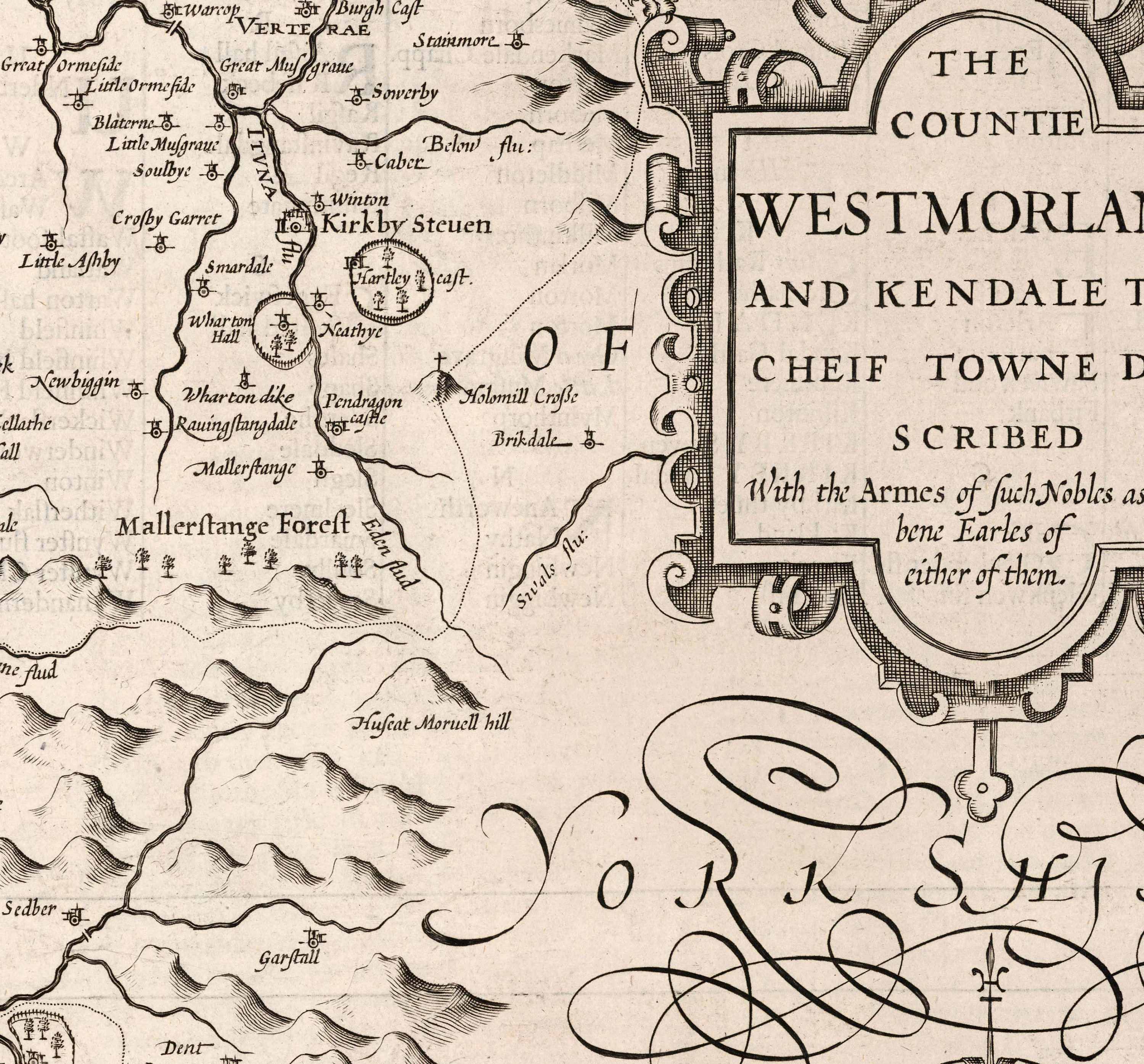 Old Map of Westmorland, 1611 by John Speed - Lake District, Cumbria ...