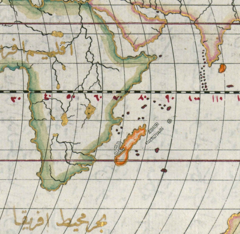Old Arabic World Map in 1525 by Piri Reis - North America, South ...