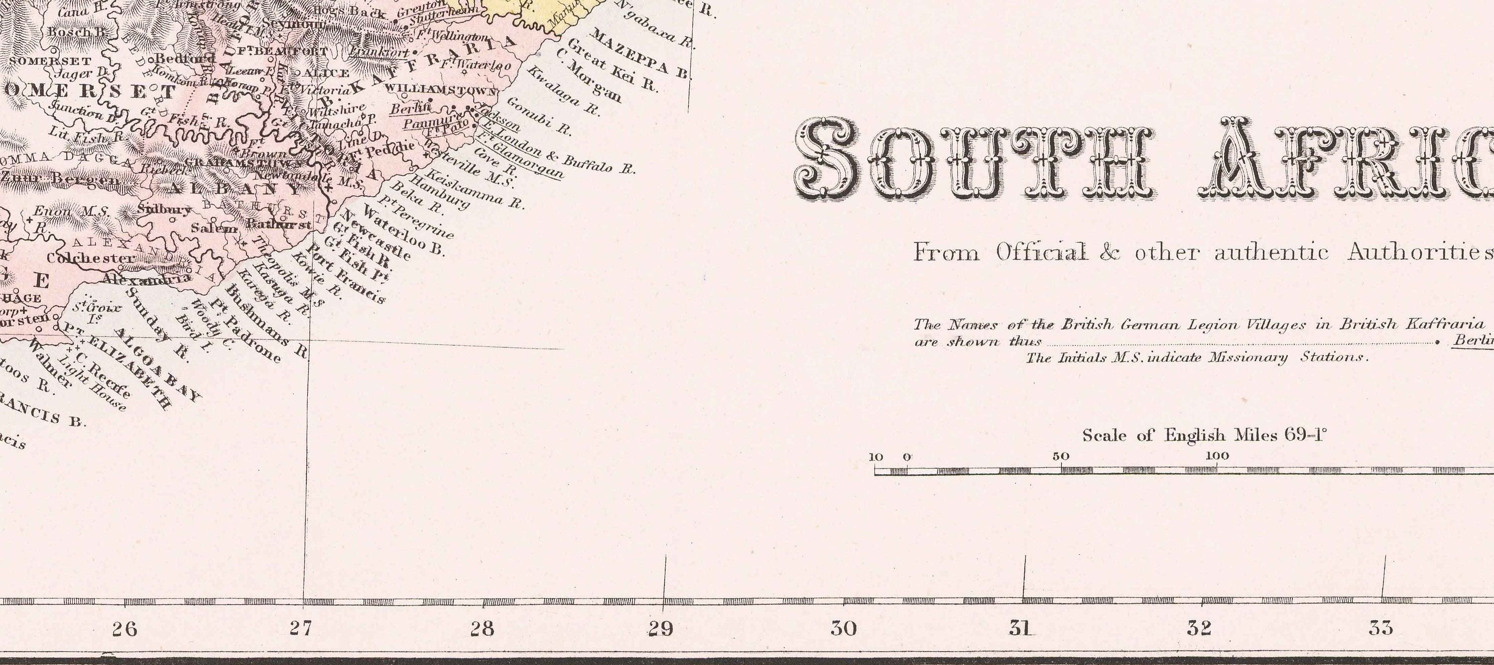 Old Map of South Africa 1860 British & Dutch Cape Colony - Etsy