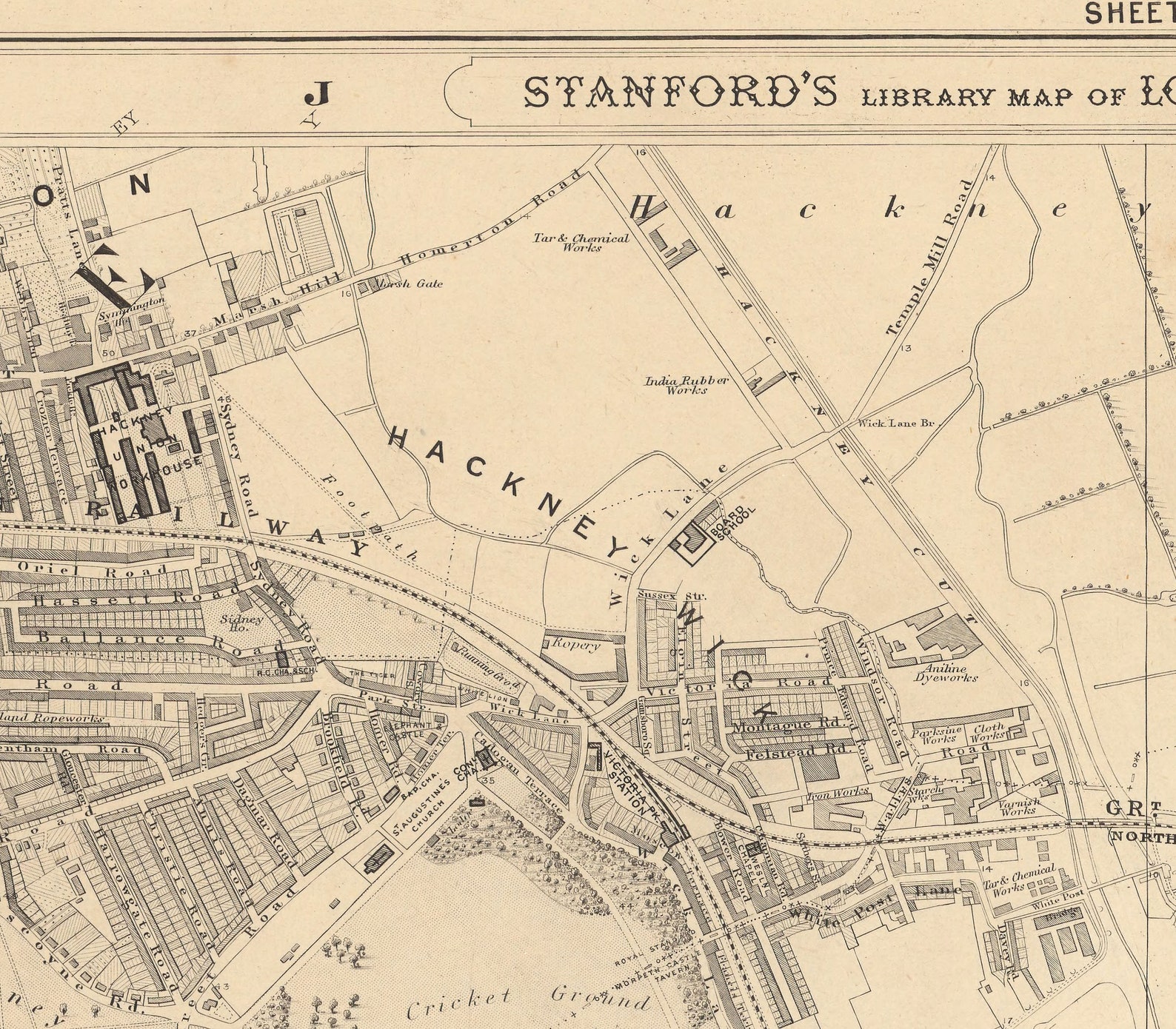 Old Map East London in 1862 Victoria Park Hackney Bow - Etsy UK