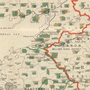 Old Map of Northern Ireland, Ulster in 1923 - Irish Free State, Anglo ...