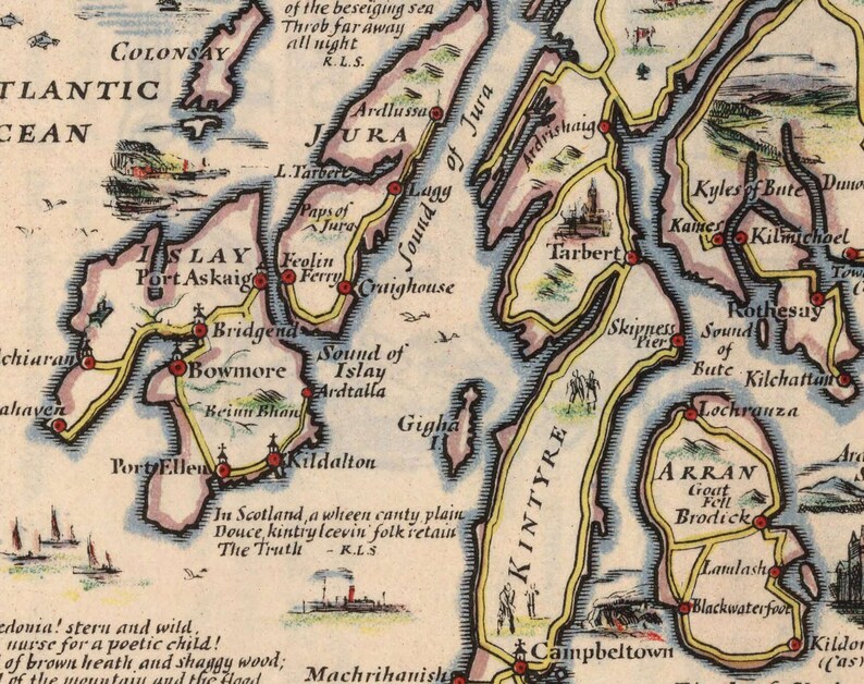 Old Map of Scottish Islands - Outer, Inner Hebrides, Shetland, Orkney ...