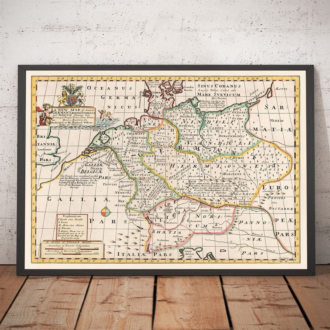 Old Map of Ancient Germany, Germania, 1712 - Germanic Tribes, Noricum ...