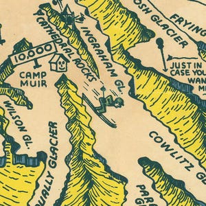 Old Map of Mount Rainier National Park, 1940: Columbia Crest, Paradise ...