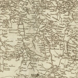 Rare Ancient Map of Portugal by Seco, 1562: Lisbon, Porto, Coimbra ...