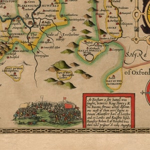Old Map of Worcestershire in 1611 by John Speed - Worcester, Bromsgrove ...