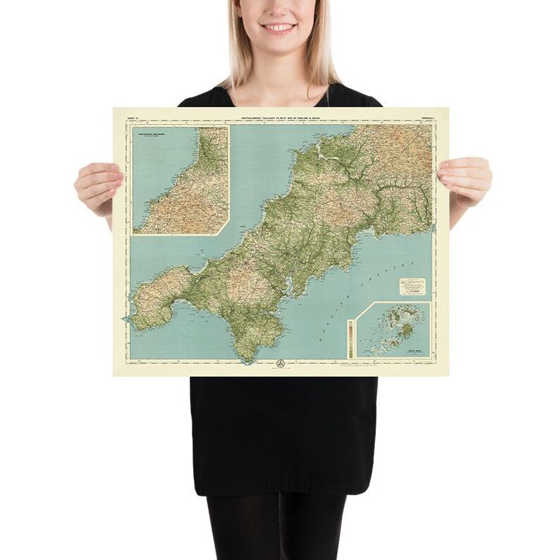 Old OS Map of Cornwall by Bartholomew, 1901: Bodmin Moor, Tintagel ...
