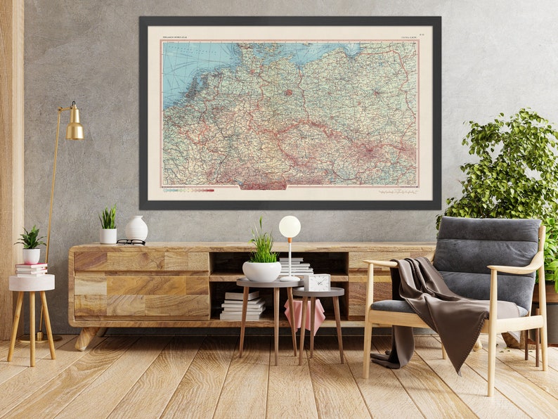 Old Map of Central Europe, 1967: Germany, Poland, Czechia, Belgium ...