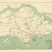 Old Map of Singapore Island, 1920 - Roads, Railway, Sembawang, Tampines ...