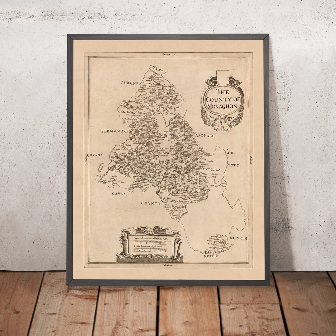 Old Map of County Monaghan, 1685: Monaghan, Glaslough, Castleblaney ...