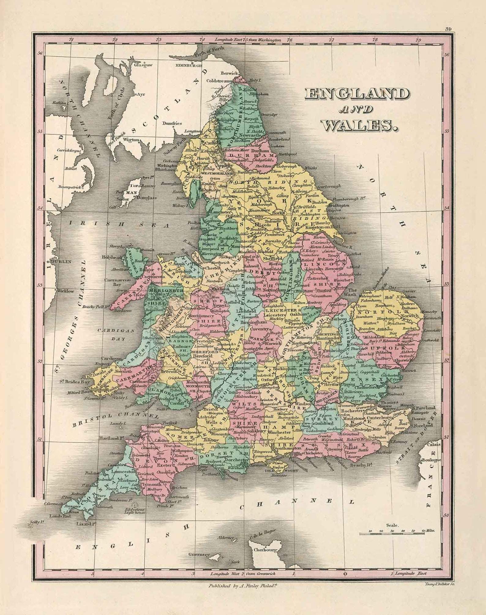 Old Map of Counties in England & Wales, 1827 - Historic County Map ...
