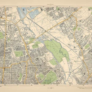 Old Map of East-central London, 1900: Clapton, Hackney Downs, Lea ...
