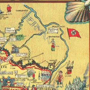 Old Historical Map of France, 1936: Stories, Battles, Landmarks, Famous ...