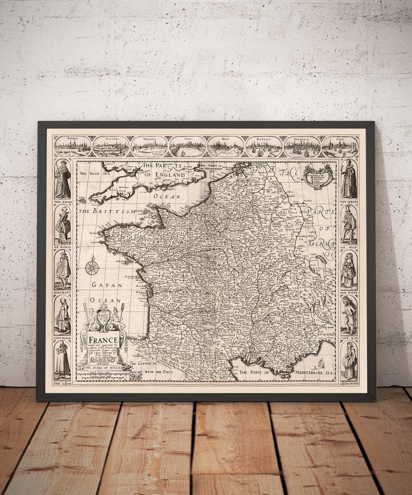 Old Map of France 1627 by John Speed Belgium Normandy - Etsy UK