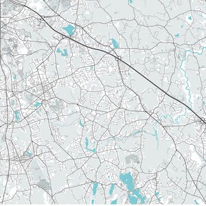Modern City Map of Hanover, MA: Hanover Center, Silver Lake, Route 3 ...