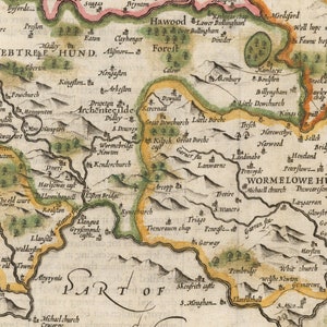 Old Map of Herefordshire 1611 by John Speed - Hereford, Leominster ...