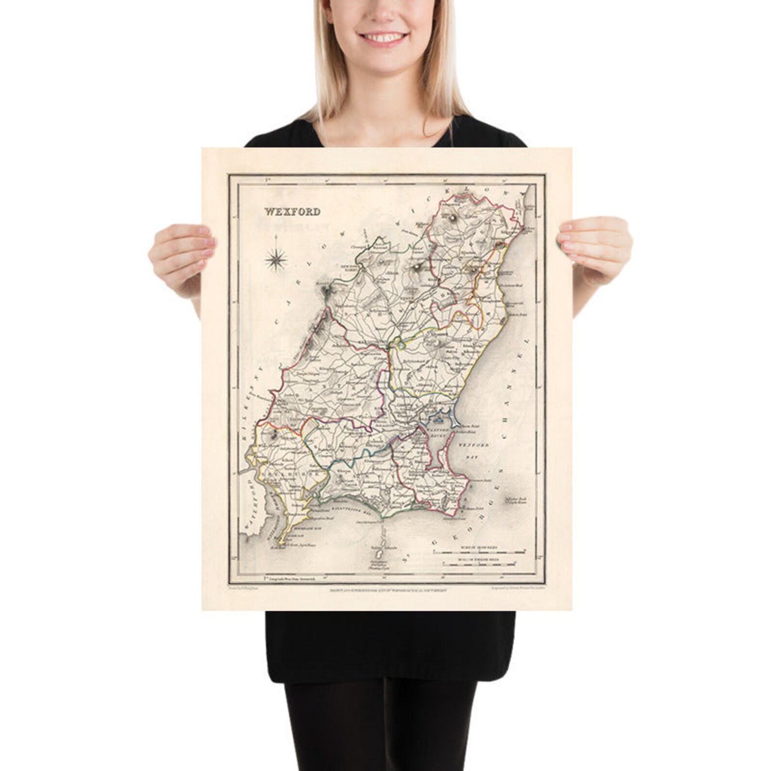 Old Map of County Wexford by Samuel Lewis, 1844: Enniscorthy, New Ross ...