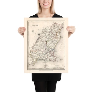 Old Map of County Wexford by Samuel Lewis, 1844: Enniscorthy, New Ross ...