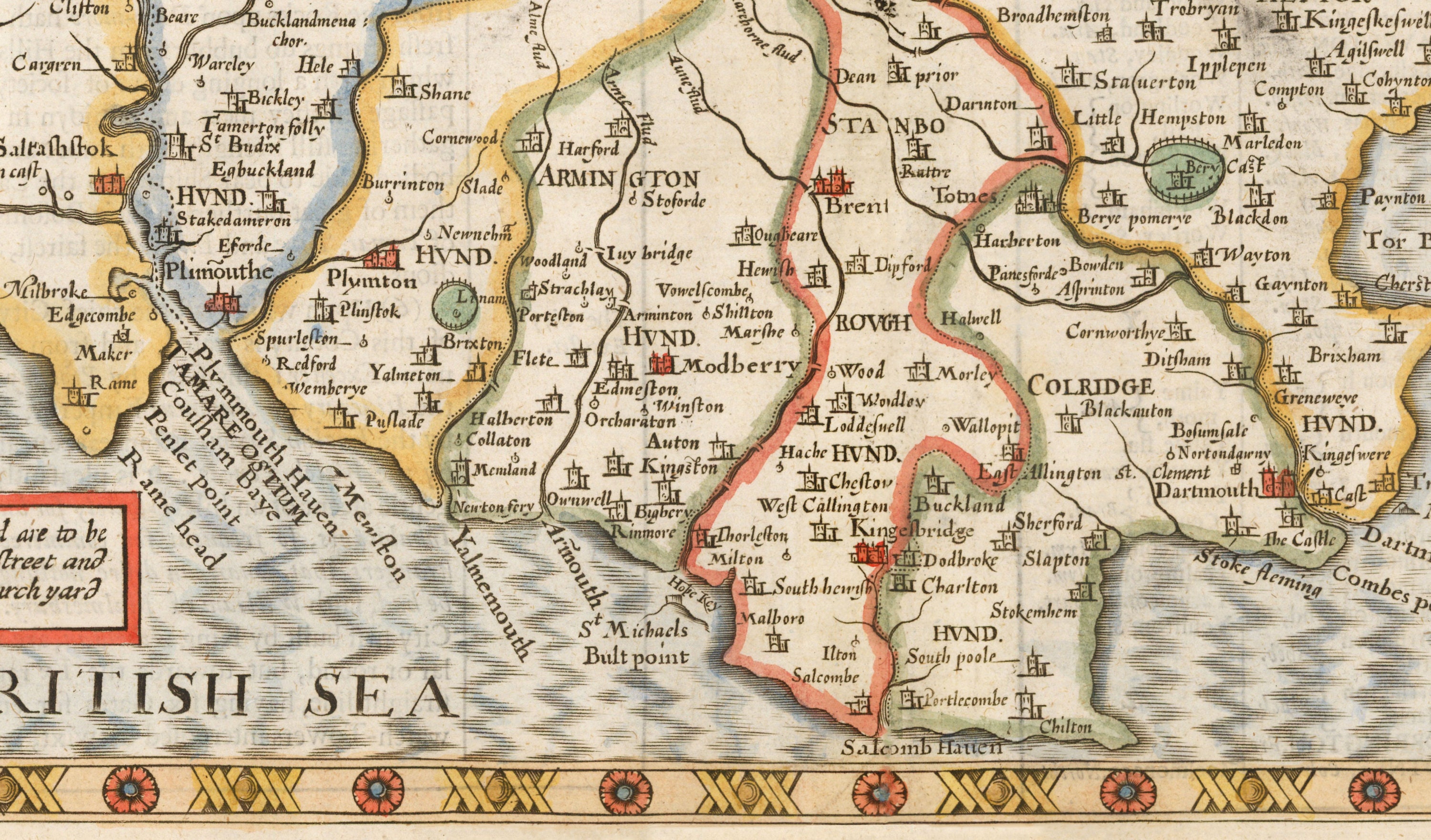 Old Map of Devon, 1611 by John Speed - Plymouth, Exeter, Torquay ...