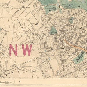 Old Map of North London, 1891 - Hampstead, Cricklewood, Golders Green ...