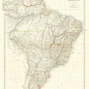 Old Map of Brazil, 1832 by Arrowsmith - Colonial South America ...