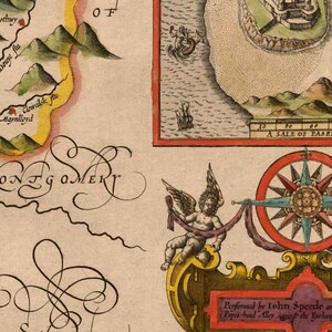 Old Map of Merionethshire, Wales in 1611 by John Speed - Dolgellau ...