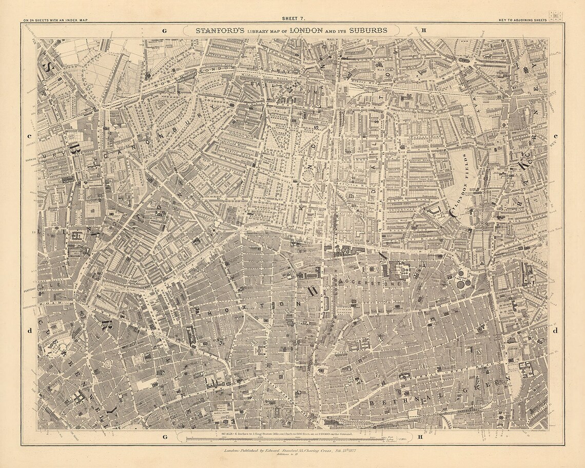 Old Map of East London, 1862 - Hoxton, Haggerston, Dalston, Hackney ...