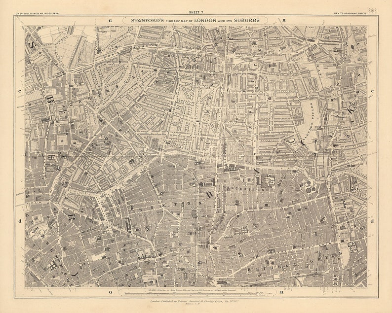 Old Map of East London, 1862 - Hoxton, Haggerston, Dalston, Hackney ...