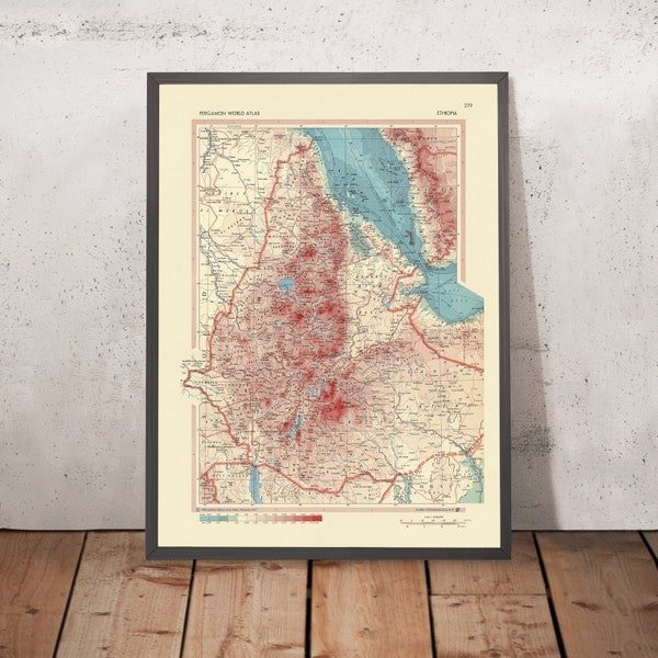Antique Map Ethiopia - Etsy UK