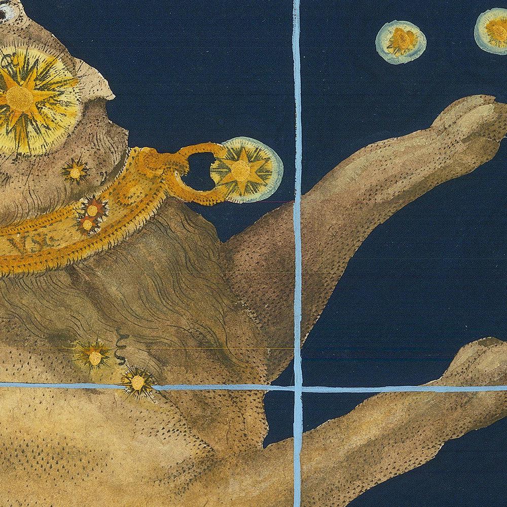 Old Star Map of Canis Major (big Dog) by Johann Bayer, 1603 - Celestial ...