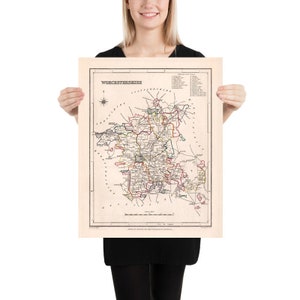 Old Map of Worcestershire by Samuel Lewis, 1844: Worcester ...