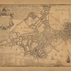 Old Map of Boston, 1769 by William Price: Beacon Hill, Downtown, North ...