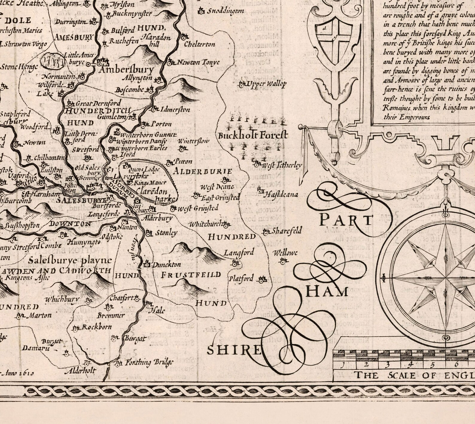 Old Map of Wiltshire in 1611 by John Speed Salisbury - Etsy UK