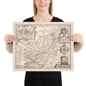 Old Map of Carmarthenshire Wales, 1611 by John Speed - Carmarthen ...