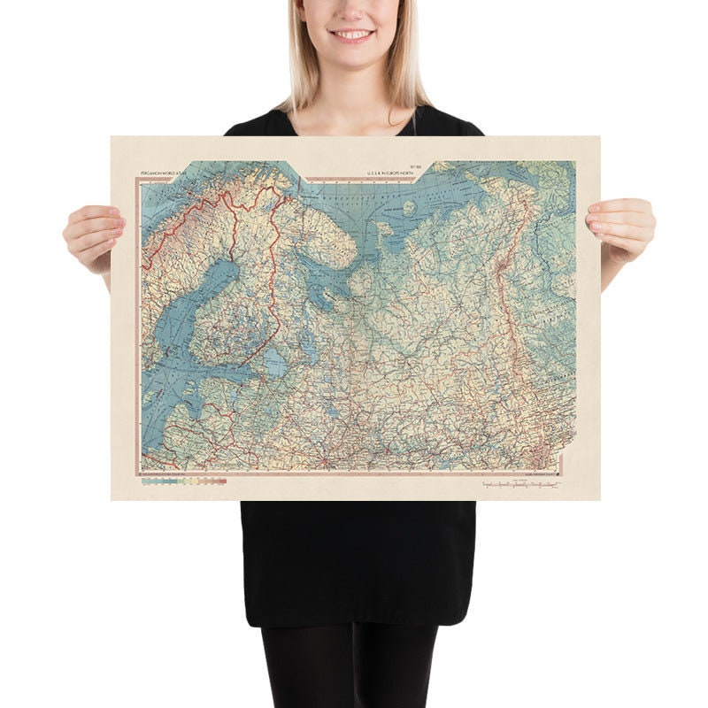 Old Map of USSR in North Europe, 1967: Estonia, Finland, Latvia, Russia ...