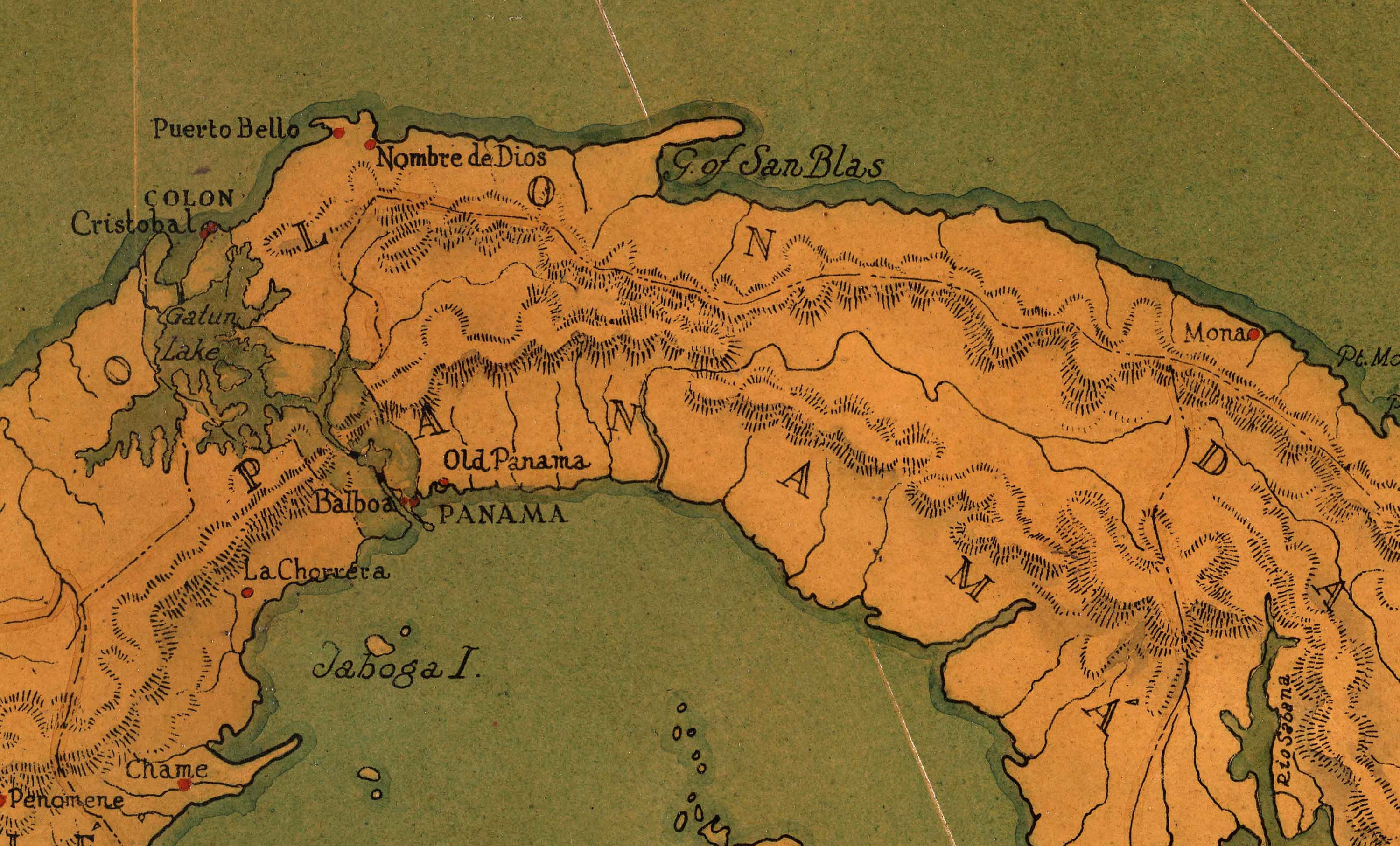 Old Map of the Panama Canal 1930 by Tripp Panama City - Etsy UK