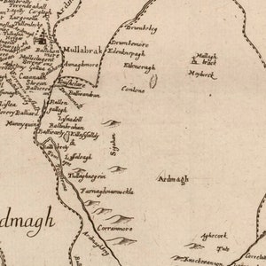 Old Map of County Armagh by Petty, 1685: Armagh, Lough Neagh ...