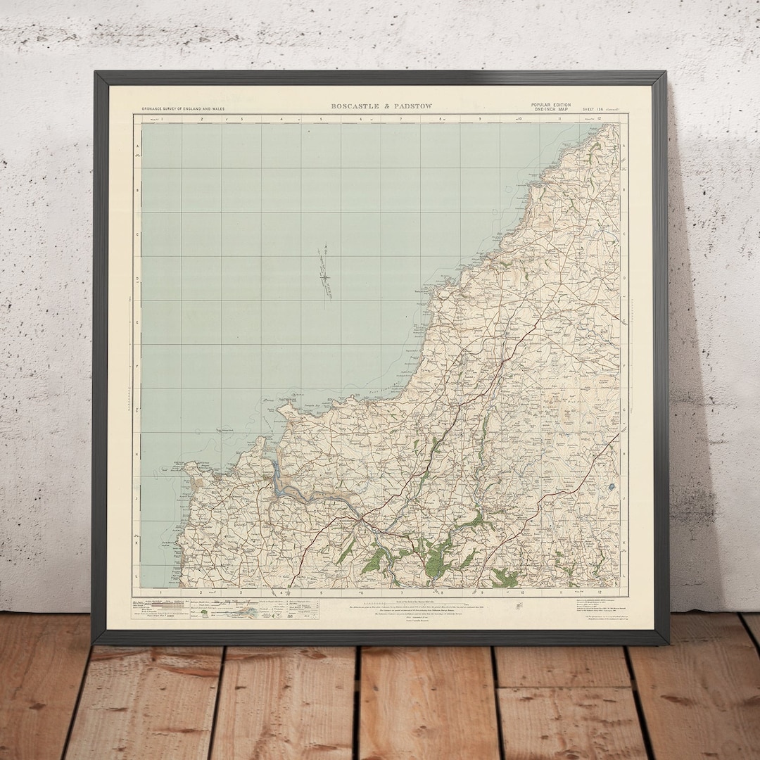 Old Ordnance Survey Map, Sheet 136 - Boscastle & Padstow, 1925 ...