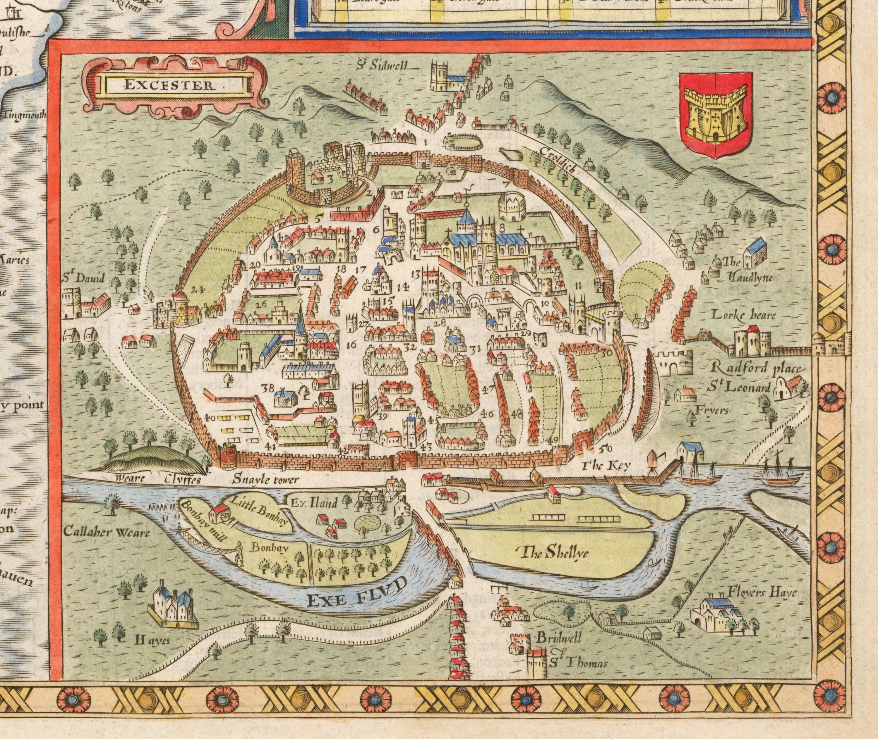 Old Map of Devon, 1611 by John Speed - Plymouth, Exeter, Torquay ...