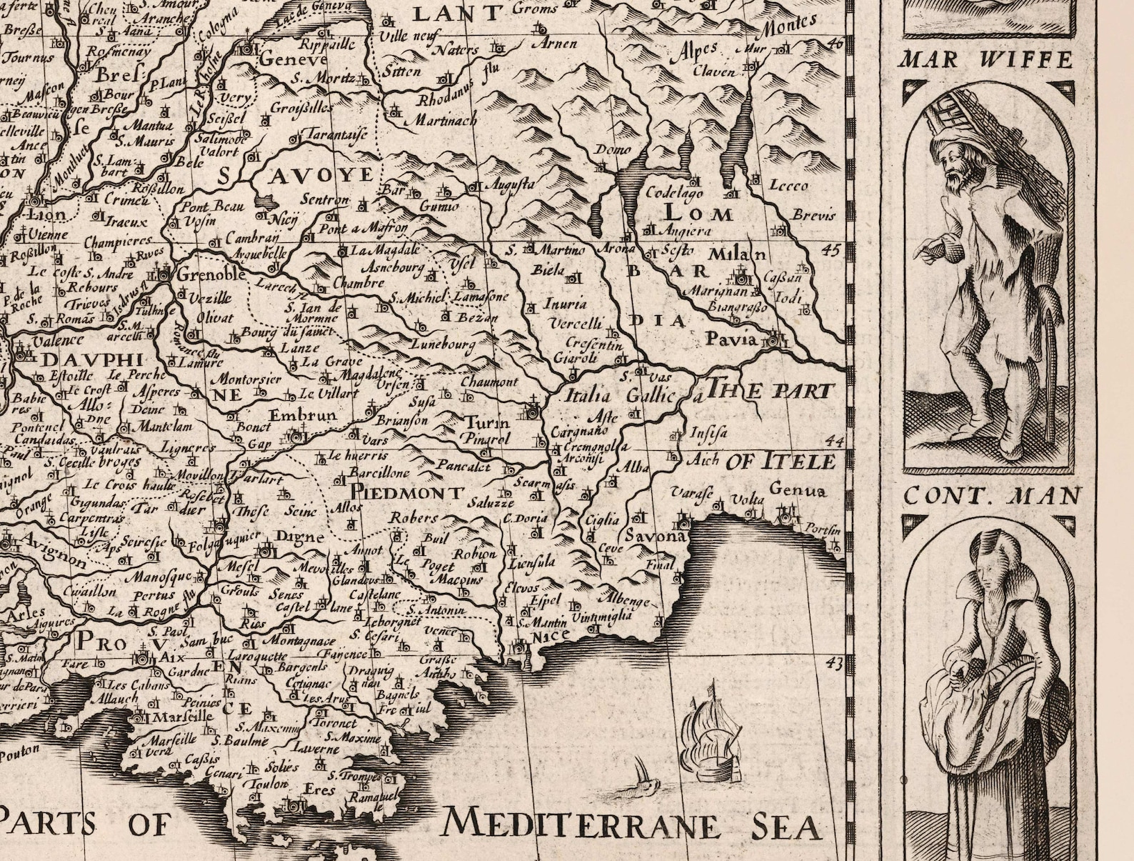 Old Map of France 1627 by John Speed Belgium Normandy - Etsy UK