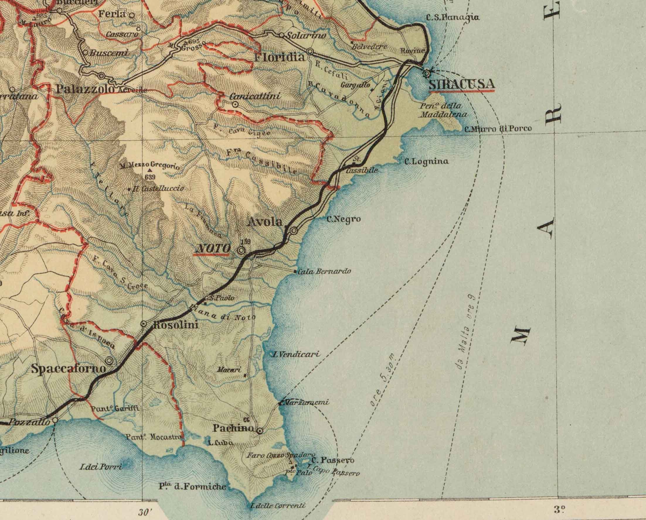 Old Map of Sicily in 1891 by Wilhelm Fritzsche - Palermo, Catania ...